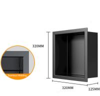 China Stainless Steel Shower Niche Recessed Storage Shelf Brushed Black 300x600mm for sale