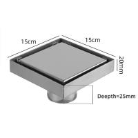 China Anti-Odor Anti-Spill 6 Inch Stainless Steel Floor Drain for Invisible Shower 150x150mm for sale