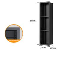 China Stainless Steel Shower Niche Recessed Storage Shelf Brushed Black 300x600mm for sale