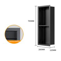 China Stainless Steel Shower Niche Recessed Storage Shelf Brushed Black 300x600mm for sale