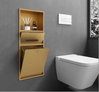 China Stainless Steel Shower Niche 12x12 Inch 4 Inch Deep Built-in Wall Storage Shelf Chrome Finish for sale