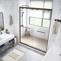 China Stainless Steel Sliding Shower Enclosure 6mm Tempered Glass Black Finish Custom Size for sale