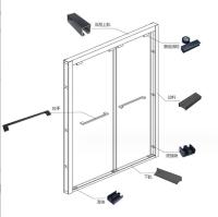 China Stainless Steel Sliding Shower Enclosure 6mm Tempered Glass Black Finish Custom Size for sale