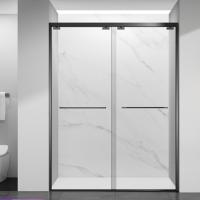 China Stainless Steel Sliding Shower Enclosure 6mm Tempered Glass Black Finish Custom Size for sale