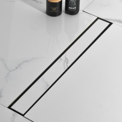 China 304 Stainless Steel Hair Catcher Floor Drain Cover 150x150mm Black for Linear Tile Inserts for sale