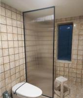 China Rose Gold Stainless Steel Corner Shower Enclosure 90cm Sliding Door for sale