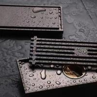 China 304 Stainless Steel Gold Floor Drain 150x150mm Odor Proof for Bathroom Commercial Kitchen for sale
