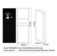 China Stainless Steel 3-in-1 Hand Towel Box 600x600mm for Hotel Bathroom Organization for sale