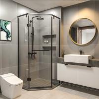 China Customizable Sliding Door Shower Enclosure Stainless Steel Tempered Glass 8mm for sale
