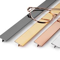 China Painted Gold Mirror Polished Stainless Steel T Shape Tile Trim 1kg for Wall Decoration for sale