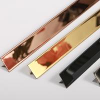 China Brushed Stainless Steel T-Shaped Tile Corner Trim 2.5m Length Non-Alloy Metal Edge Strip for sale