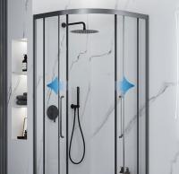 China Stainless Steel Corner Shower Enclosure 8mm Tempered Glass Sliding Door Custom Size for sale