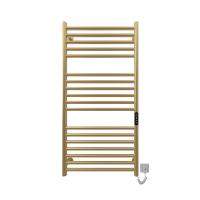 China Gold Wall Mount Heated Towel Warmer 50-60cm SPCC Carbon Steel Round Tube Design for sale