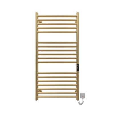 China Gold Wall Mount Heated Towel Warmer 50-60cm SPCC Carbon Steel Round Tube Design for sale