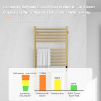 China Gold Wall Mount Heated Towel Warmer 50-60cm SPCC Carbon Steel Round Tube Design for sale