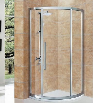 China Stainless Steel Sliding Shower Enclosure Round Tray 900mm Custom Size for sale