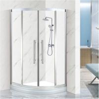 China Stainless Steel Sliding Shower Enclosure Round Tray 900mm Custom Size for sale
