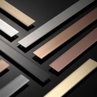 China 201 304 Stainless Steel T Profile Tile Trim Strip Mirror Gold PVD Polished for Wall Floor Decoration for sale