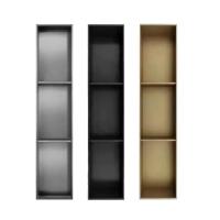 China Waterproof Stainless Steel Shower Shelf Matte Black 12x20 Inch Bathroom Storage for sale