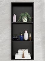 China Waterproof Stainless Steel Shower Shelf Matte Black 12x20 Inch Bathroom Storage for sale