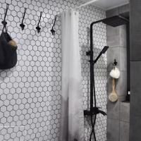 China Modern White Ceramic Hexagon Floor Tile 600x600mm with Honeycomb Glass Mosaic for sale