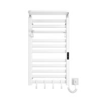 China Water and Electric Heated Dual Towel Rail Rack Wall Mounted Bathroom 87cm for sale