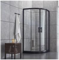 China Simple Modern Shower Door with Half Round Sliding Enclosure and Ceramic Tray Material for sale
