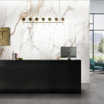 China Glazed Porcelain Marble Look Slab Tile 1200x2400mm 9mm Thick for Floor Wall Living Room for sale