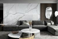 China Glazed Porcelain Marble Look Slab Tile 1200x2400mm 9mm Thick for Floor Wall Living Room for sale