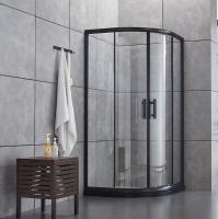 China Black Stainless Steel Sliding Door Shower Enclosure 8mm Tempered Glass Waterproof for sale