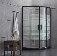 China Black Stainless Steel Sliding Door Shower Enclosure 8mm Tempered Glass Waterproof for sale