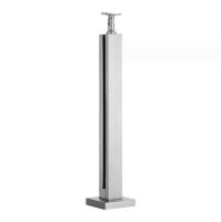 China Mirror Polish Stainless Steel Balcony Glass Railing 1100mm Height with Holder for sale