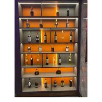 China Antique Wooden Wine Cabinet Bar with Glass Display and Stainless Steel Wine Rack 18 Bottle for sale