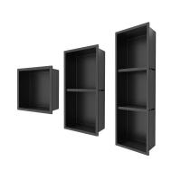 China Waterproof 304 Stainless Steel Bathroom Wall Niche Single Shower Shelf 12x20 Inch for sale