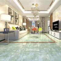 China 600x600mm Glazed Ceramic Floor Tiles Bright Light Green Marble Stone Imitation Texture for sale