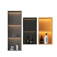 China Waterproof Brushed Stainless Steel Shower Niche LED 60x30x7 cm for Bathroom Storage for sale