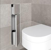 China Stainless Steel Toilet Brush Holder with Built-in Wall Niche 595x145x140mm Custom Size for sale