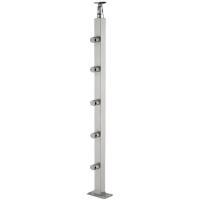 China 304 Stainless Steel Glass Handrail Villa Staircase Floor Mounted Column Bridge 1100mm Height for sale