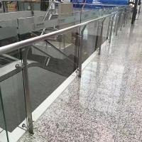 China 304 Stainless Steel Glass Handrail Villa Staircase Floor Mounted Column Bridge 1100mm Height for sale