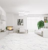 China Bianco Carrara White Porcelain Tile 600x600mm 600x1200mm for Living Room Decoration for sale