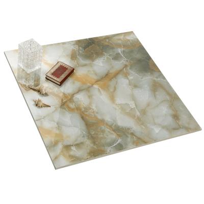 China Gold Stone Imitation Texture 600x600 Polished Porcelain Floor Tiles for Living Room for sale