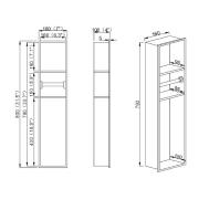 China Stainless Steel Toilet Brush Storage Niche 595x145x140mm Custom Sizes Available for sale