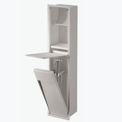China Brushed Stainless Steel Toilet Brush Niche 595x145x140mm Waterproof Rustproof for sale
