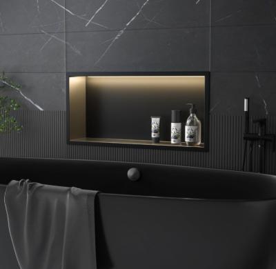 China Waterproof Stainless Steel Shower Niche with LED Light 12x36 Inch Modern Design for sale