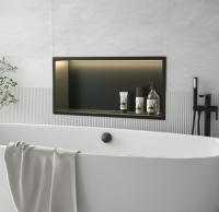 China Waterproof Stainless Steel Shower Niche with LED Light 12x36 Inch Modern Design for sale