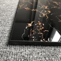 China Black Gold Marble Ceramic Floor Tile 600x600mm 600x1200mm for Bathroom Wall Skirting for sale