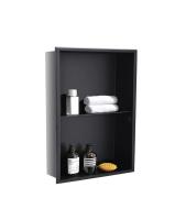 China 5 Inch Deep Black Stainless Steel 900mm Shower Niche for Bathroom Storage for sale