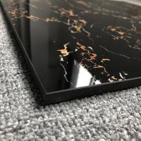 China Black Gold Marble Ceramic Floor Tile 600x600mm 600x1200mm for Bathroom Wall Skirting for sale