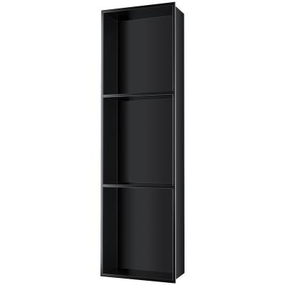 China Stainless Steel Bathroom Shower Niche 9 Inch Custom Size Wall Shelf Black Accessories for sale