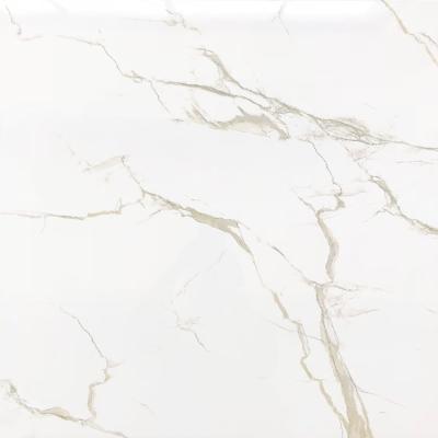 China 600x600mm Full Body Porcelain Gold White Interior Floor Tiles Durable Glazed Ceramic for sale